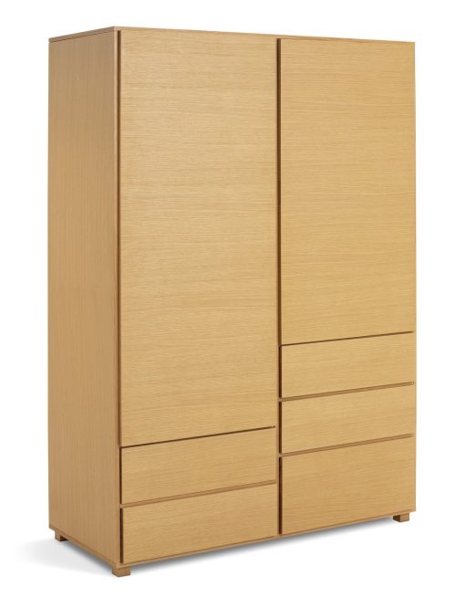 Habitat 60 Hana 2 Door 5 Drawer Wardrobe – Oak