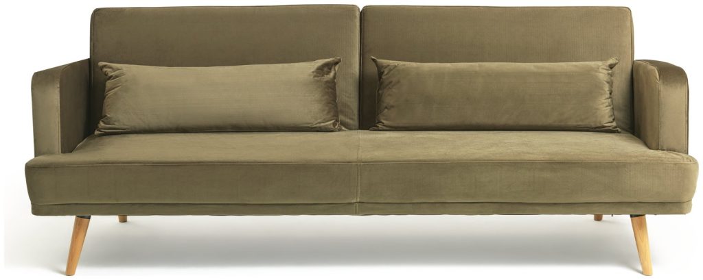 Habitat Andy Velvet 3 Seater Clic Clac Sofa Bed – Sage