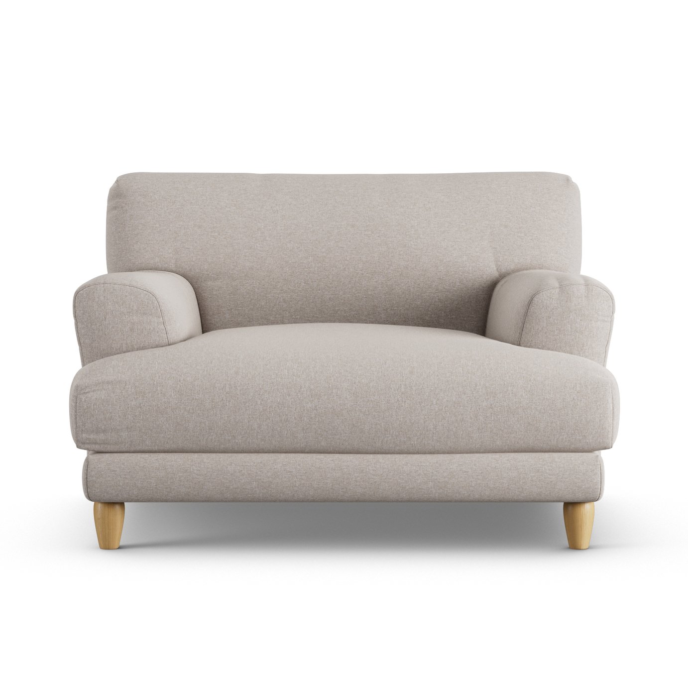 Habitat Askem Fabric Cuddle Chair – Stone – Ash Leg