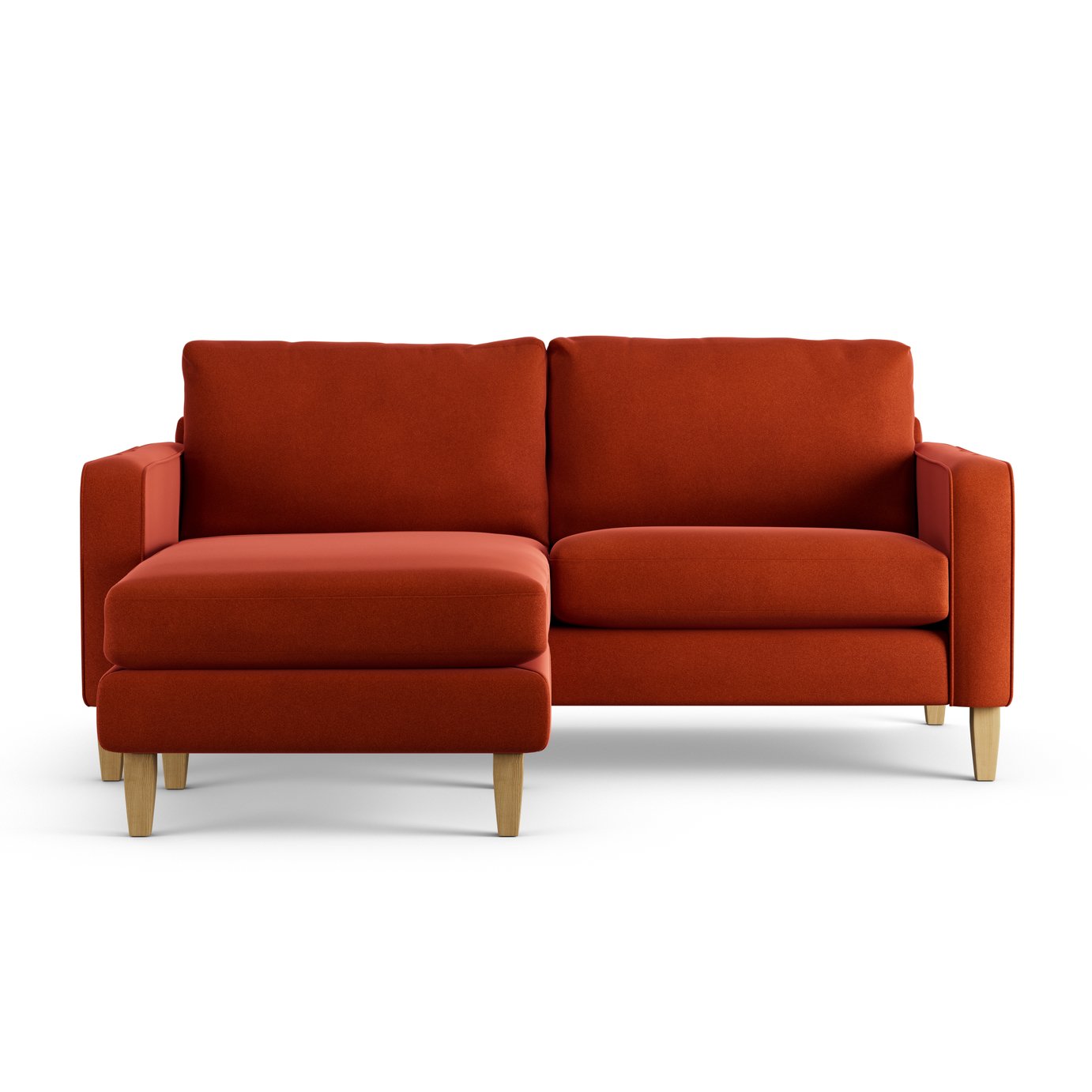 Habitat Flint Velvet Reversible Corner Sofa – Burnt Orange