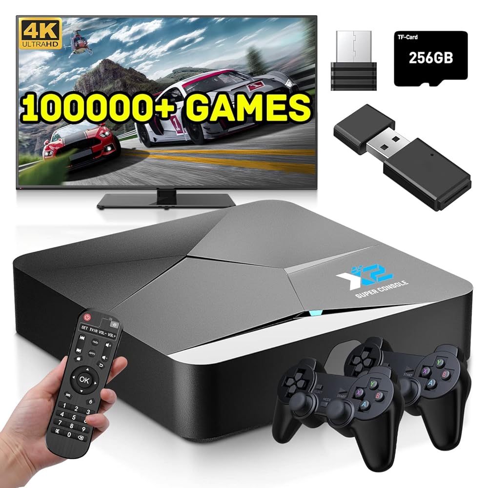 Kinhank Super Console X2 Retro Video Game Console with 100,000+Games,EmuElec 4.5&Android TV 9.0 ...