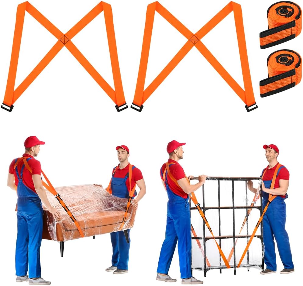 URAQT Lifting Straps for Movers,2 Pcs Anti-Slip Moving Straps Carrying ...