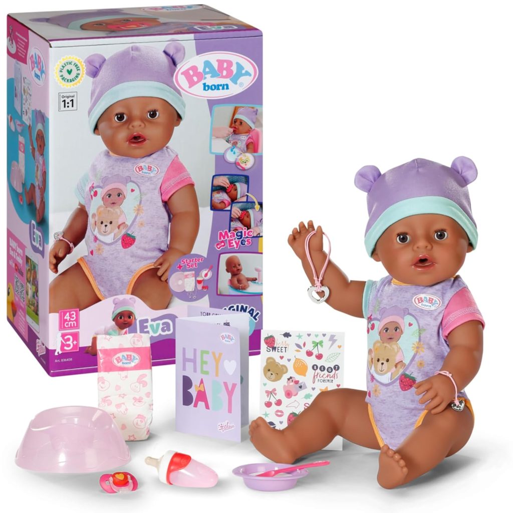 BABY born Eva, Baby Doll with 10 Functions and Accessories, For ...
