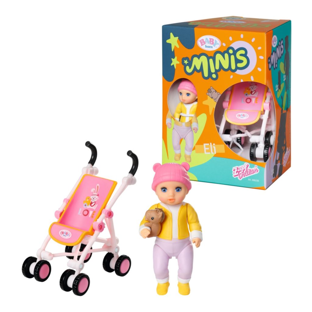 BABY born Minis Playset Stroller with Eli 906156 – 6.5cm Doll with ...