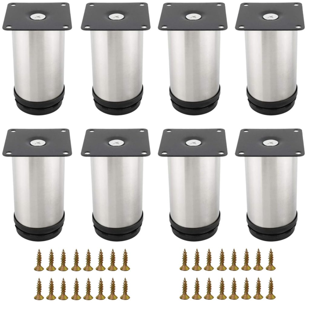 Eidoct 8 Pcs 80mm Adjustable Legs, Stainless Steel Heavy Duty Metal ...