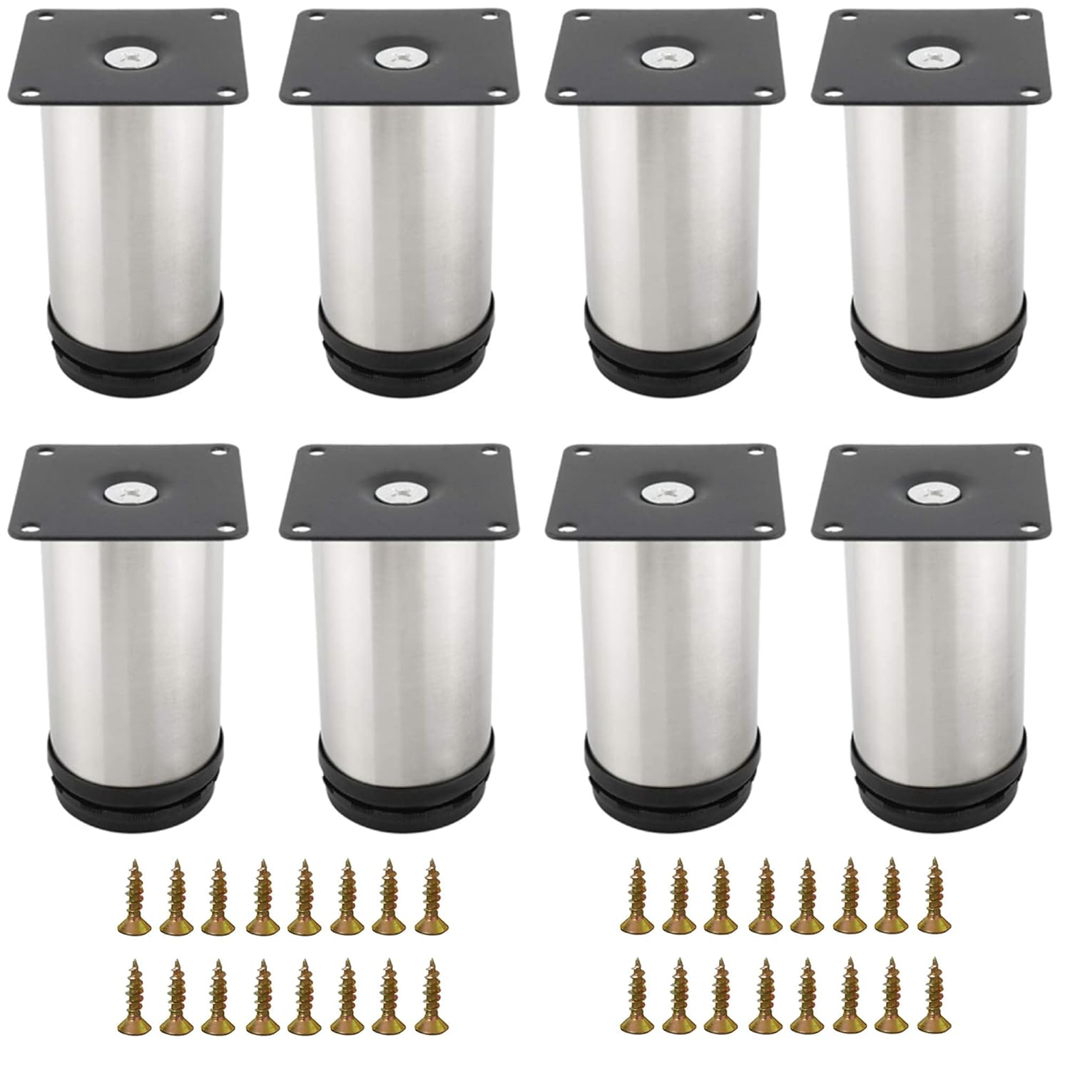 Eidoct 8 Pcs 80mm Adjustable Legs, Stainless Steel Heavy Duty Metal ...