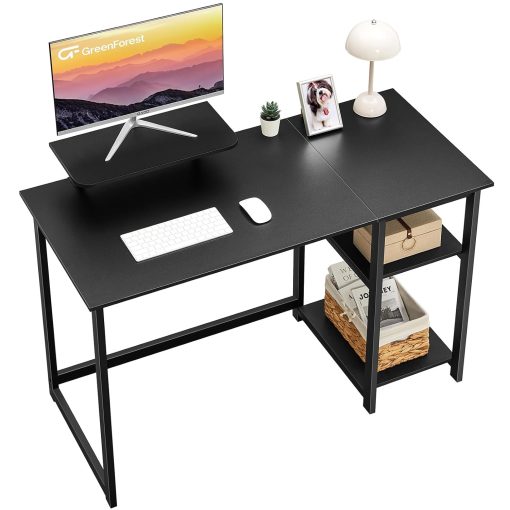 GreenForest Computer Desk with Monitor Stand,100cm Home Office Desk ...