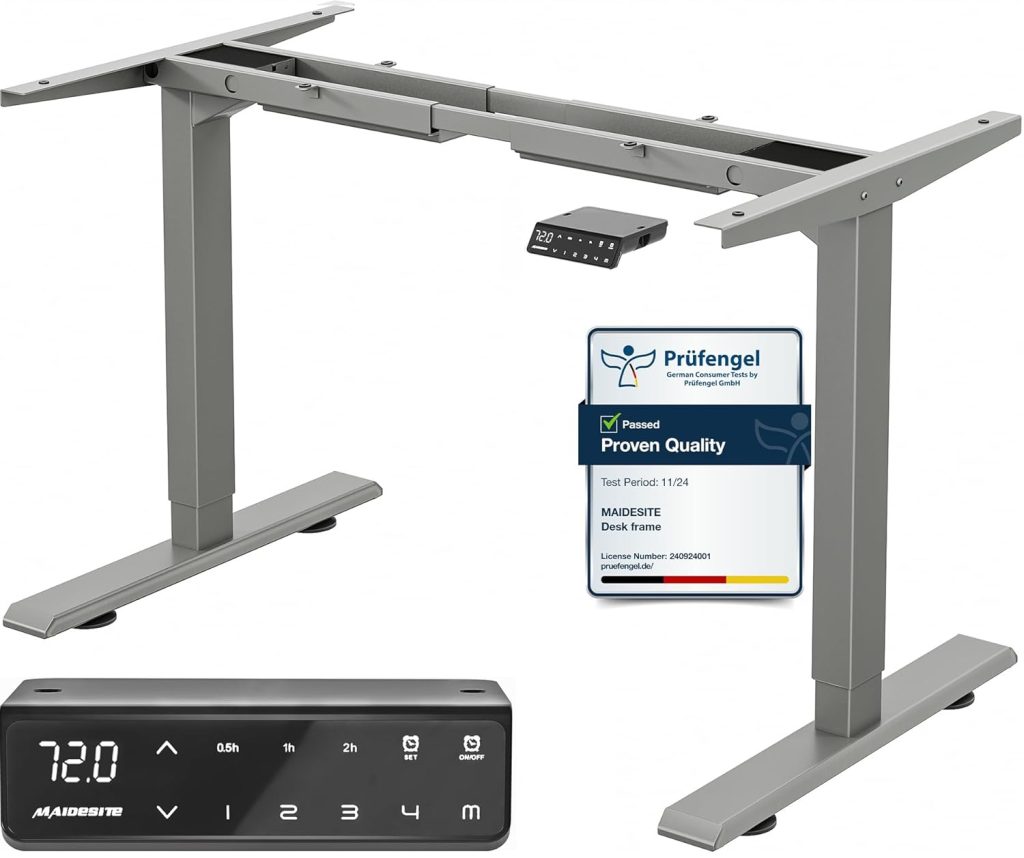 MAIDeSITe Adjustable Height Standing Desk Frame Two-Stage Desk Stand ...