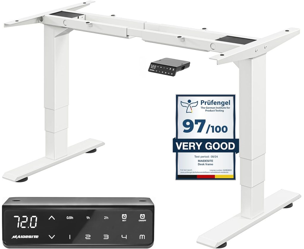 MAIDeSITe Height Adjustable Electric Standing Desk Frame Dual Motor ...