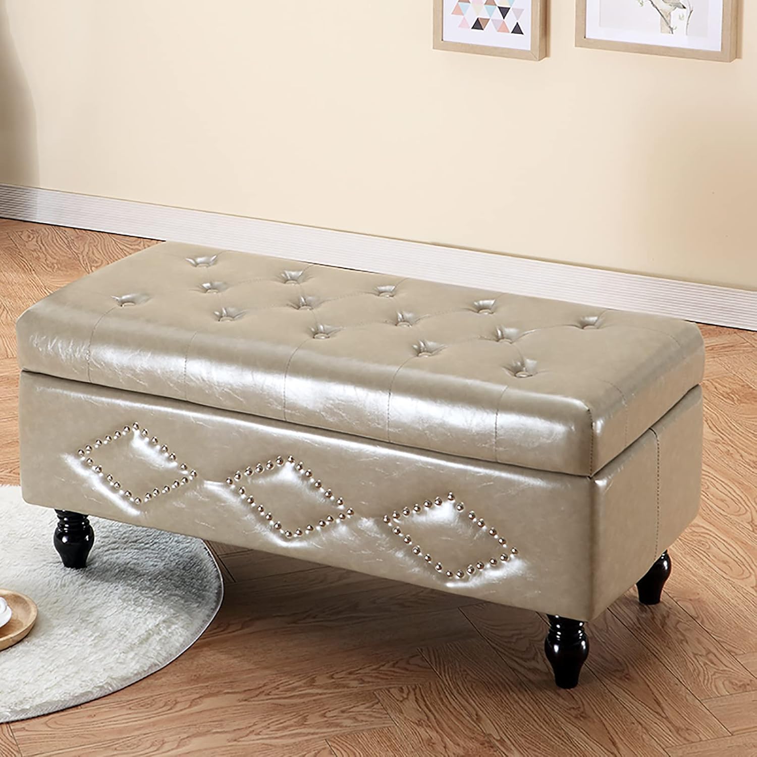 shoe storage bench ottoman Storage Benches Pu Leather storage Ottoman ...