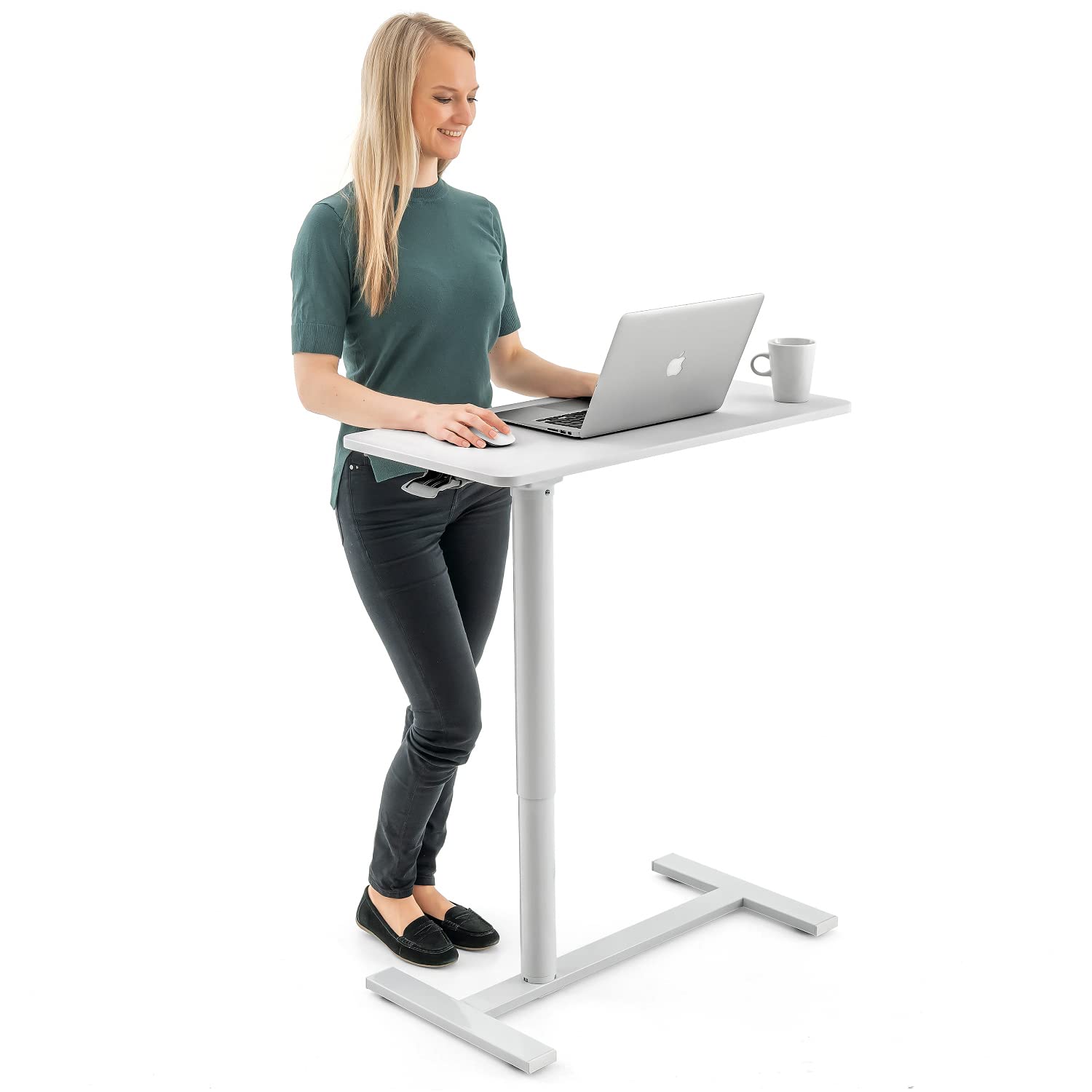Tatkraft Relax Airlift Pneumatic Sit-Stand Laptop Desk with Wheels ...