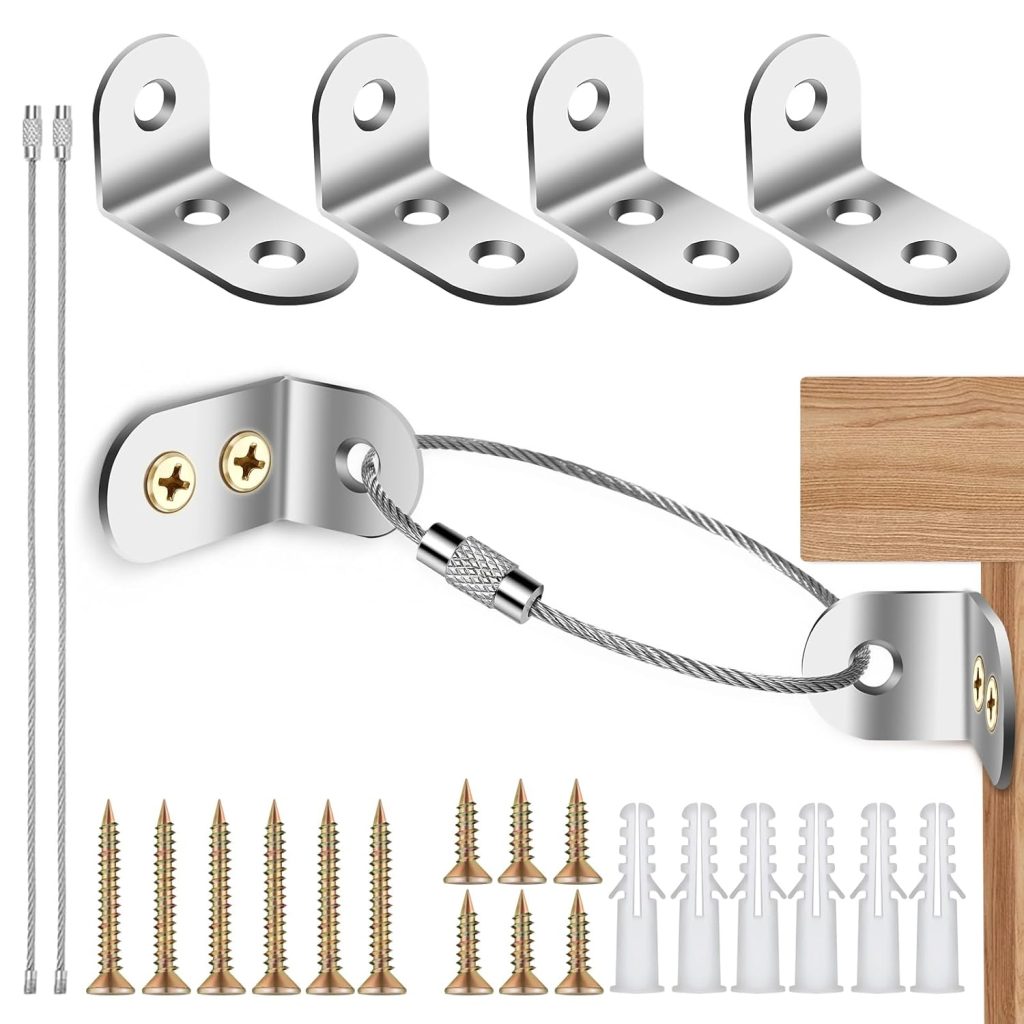 24pcs Furniture Anchors,Baby Proofing Furniture Wall Anchor, Anti Tip ...