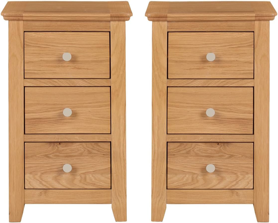 Hallowood Furniture Hereford Pair of Bedside Table, Lamp Tables for ...