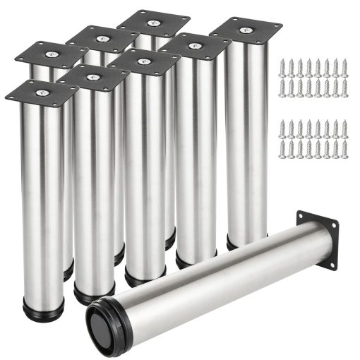 LOLYSIC 8 Pcs Furniture Legs 300mm 12″ Adjustable Stainless Steel Sofa ...