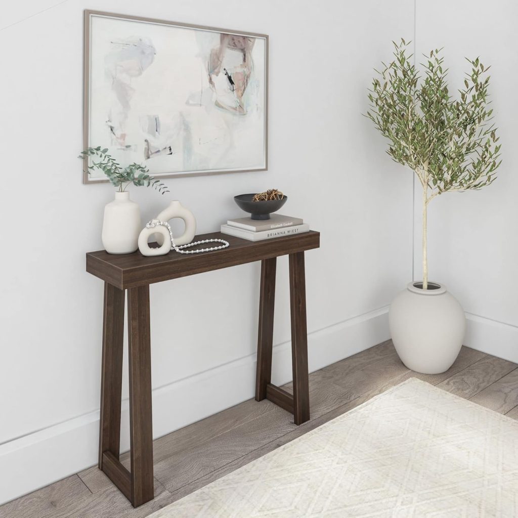 Plank+Beam Solid Wood Console Table, 36 Inch, Sofa Table, Narrow ...