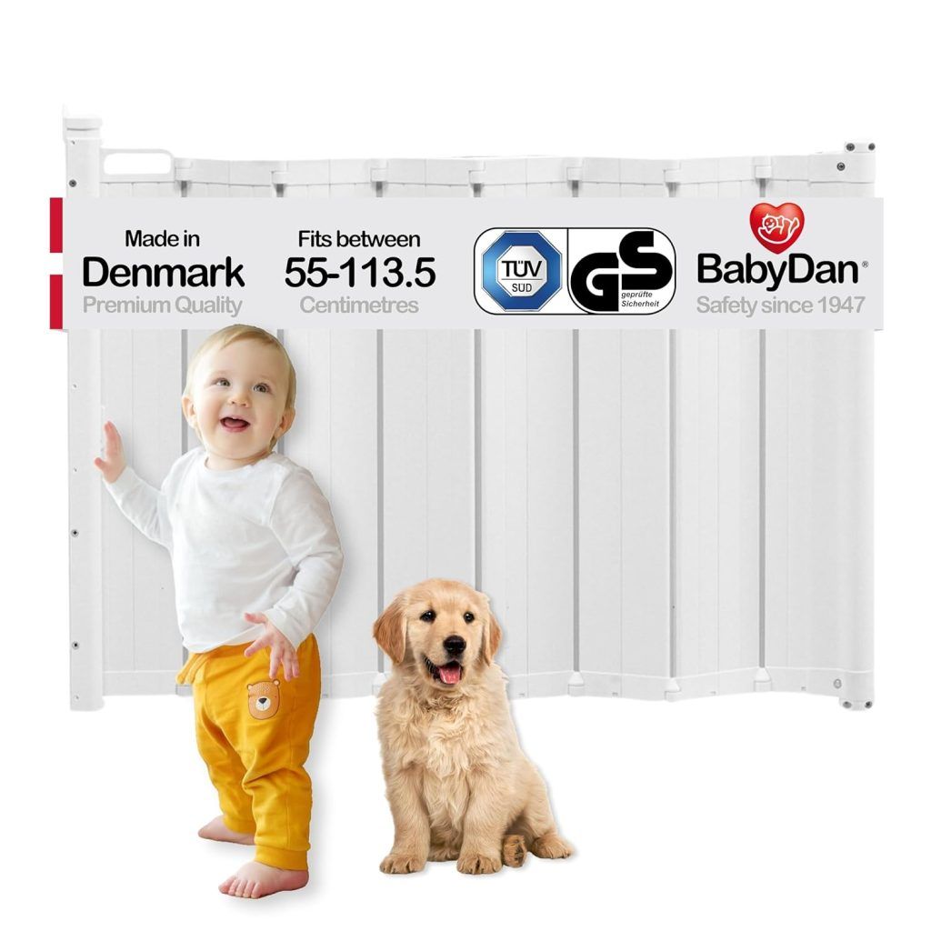 BabyDan Guard Me Extra Wide, Auto Retractable Stair Gate, Fits openings ...