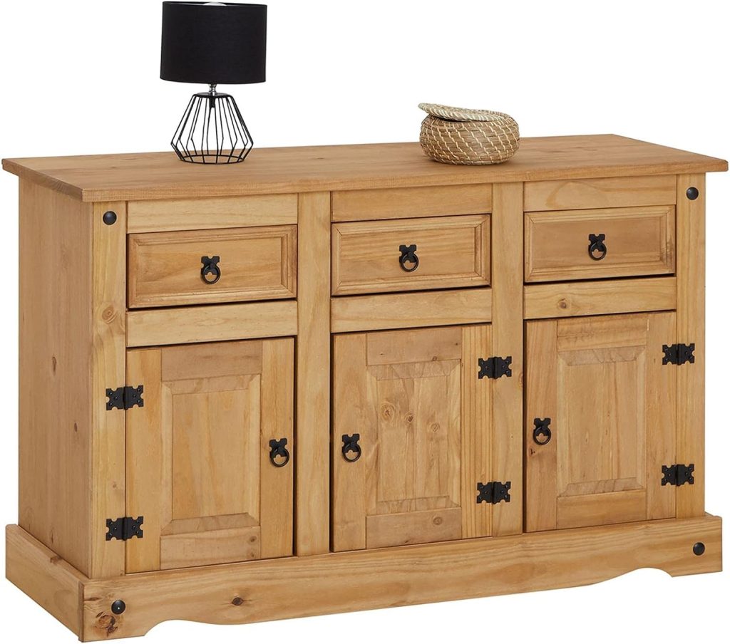 Corona 3 Drawer 3 Door Sideboard Mexican Style Solid Pine Wood