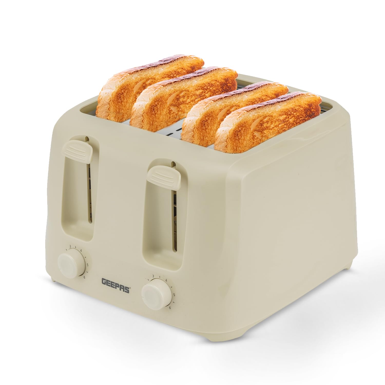 Geepas 4 Slice Bread Toaster with 6 Level Browning Control | Removable ...
