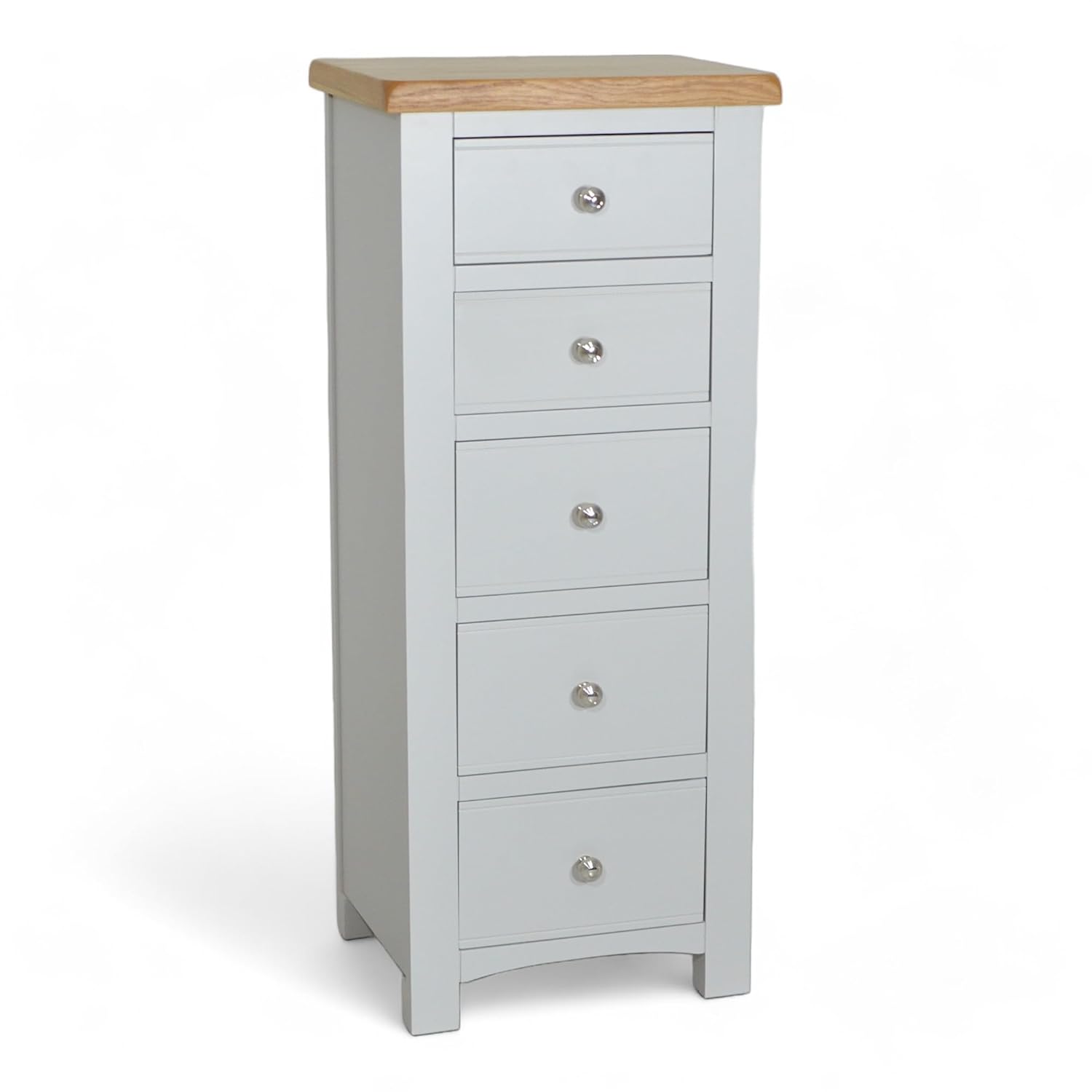 GROFurniture Painted Cashmere Grey Slim Wellington Chest of Drawers ...