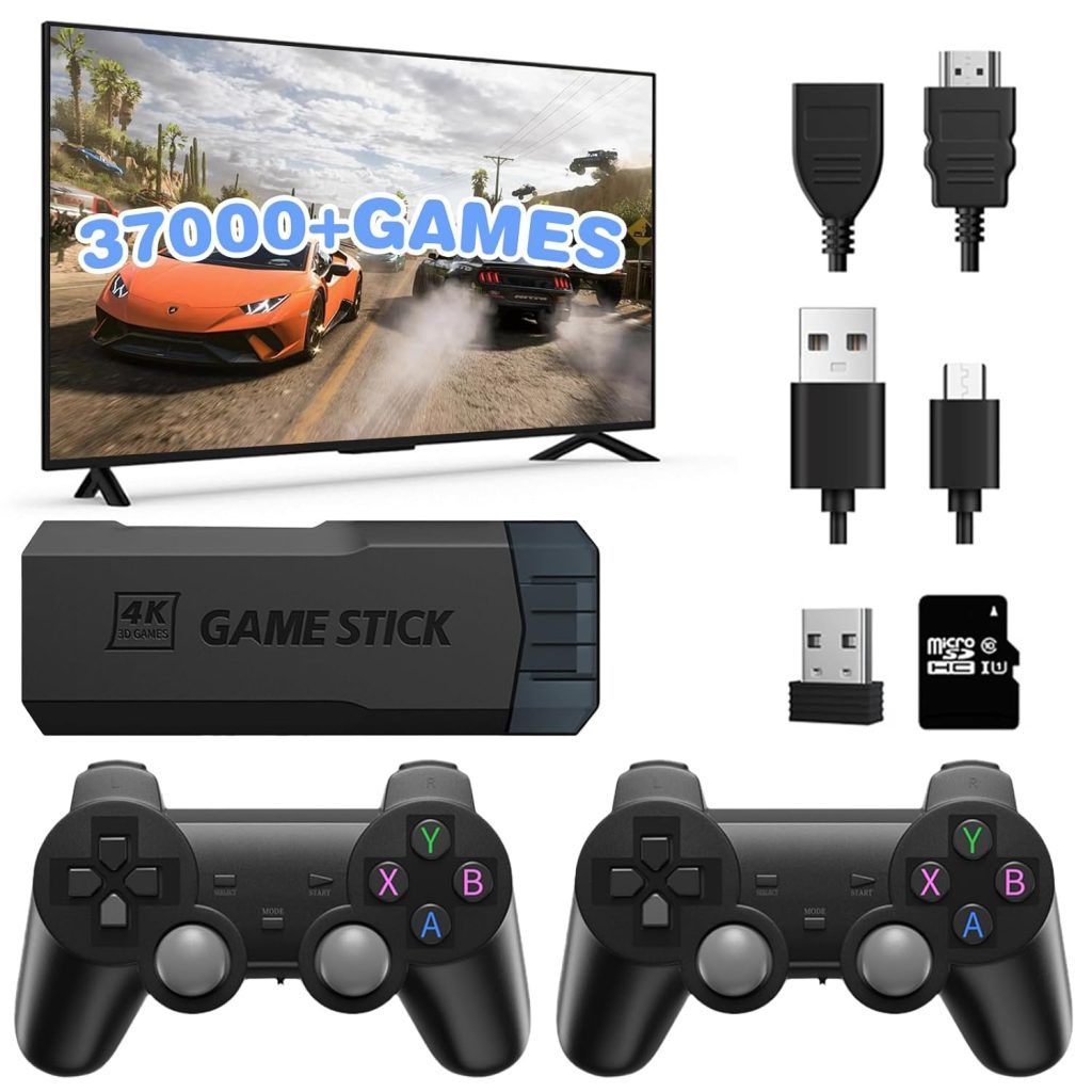 Retro Games Console With Dual 2.4g Wireless Controllers, Built-In Card ...