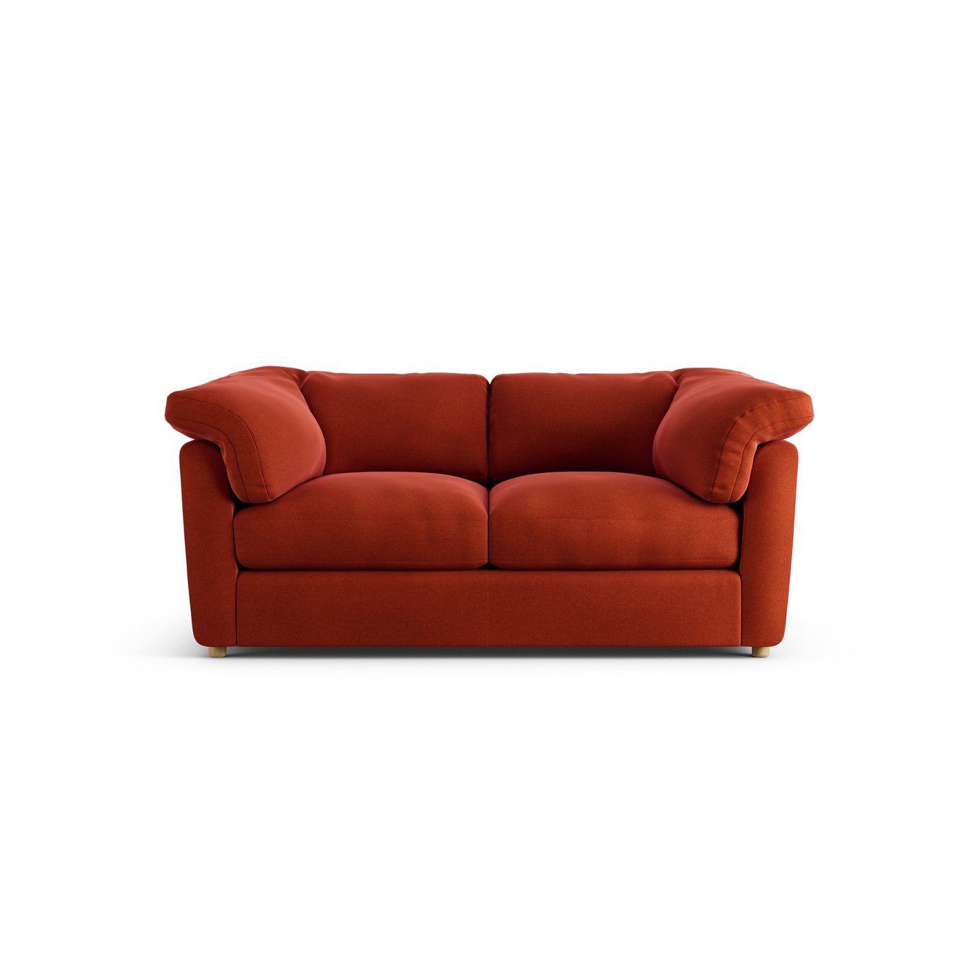 Habitat Wynn Velvet 2 Seater Sofa – Burnt Orange – Ash Leg