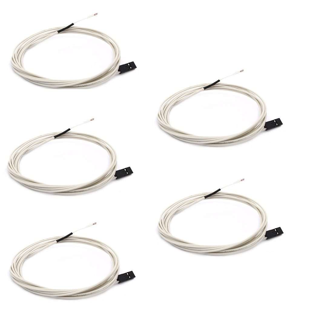 DollaTek 5pcs NTC 3950 100K Thermistor with 1 Meter Wiring and Female ...