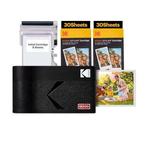 KODAK Mini 2 ERA 4PASS Portable Photo Printer, Initial 8 Sheets + 60 ...