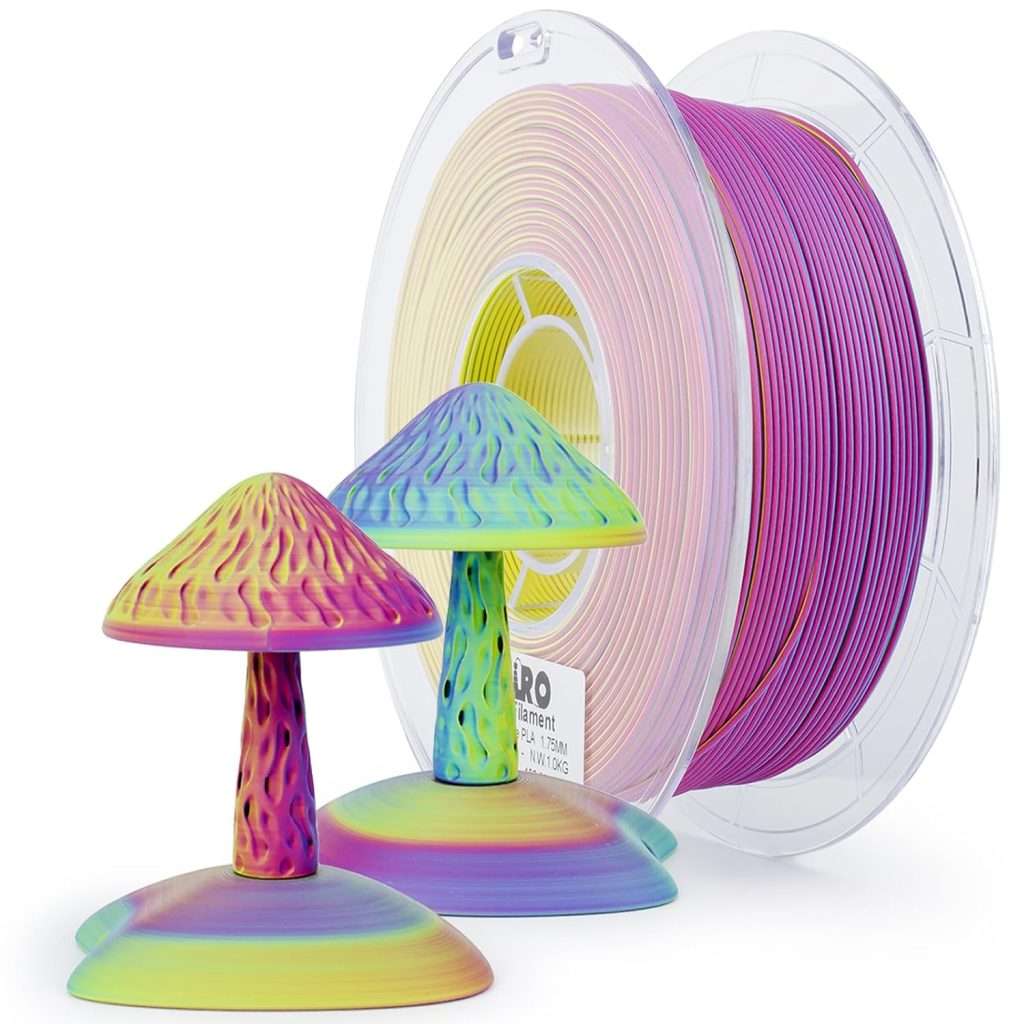 ZIRO Tricolor Matte 3D Printer Filament, Co-Extrusion Matte PLA ...