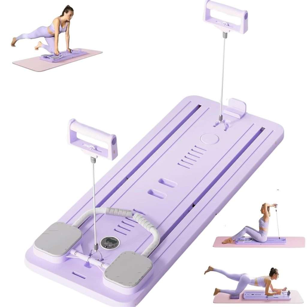 Foldable Pilates Reformer Board with Ab Roller, Ab Exercise Machine ...