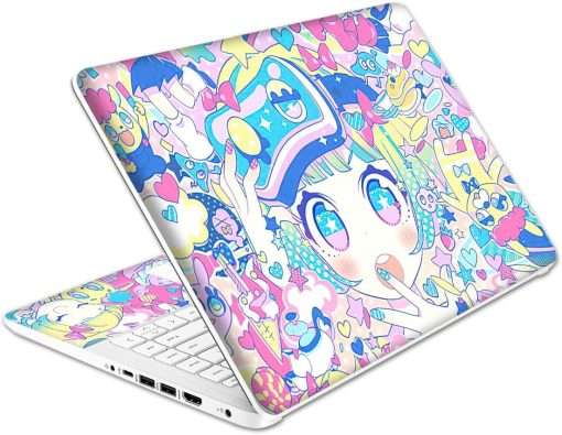 HK Studio Laptop Skin Decal for HP 14″ Kawaii Anime Girl with No Bubble ...
