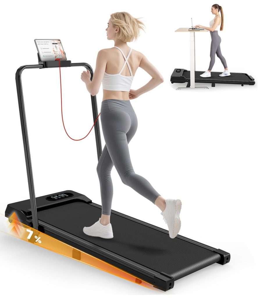 HomeFitnessCode Folding Treadmill with Incline,Walking Pad 2.5HP Under ...