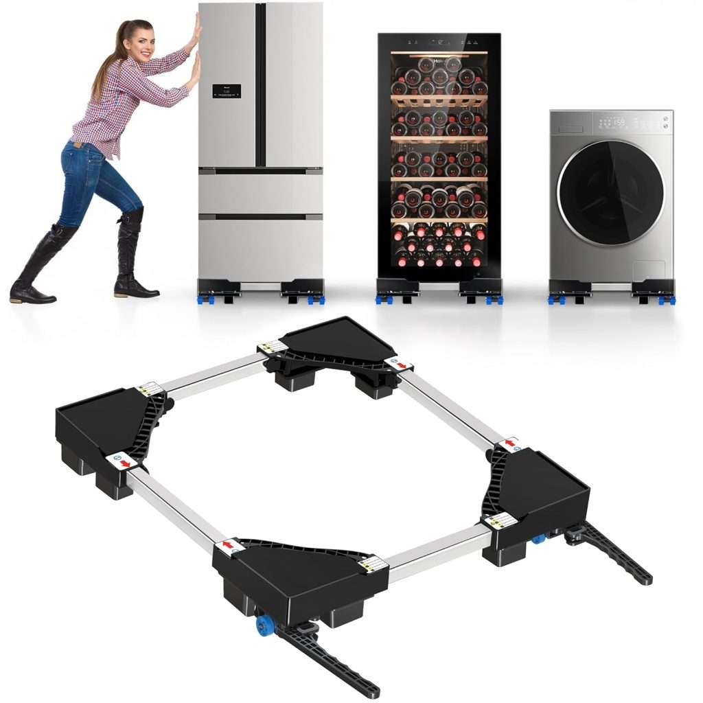 PUNCIA Mobile Mini Fridge Stand with Large Capacity Storage Portable ...