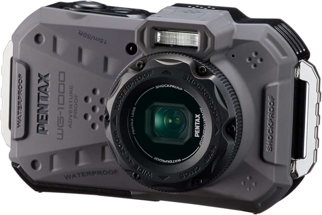PENTAX WG-1000 (Grey) waterproof digital compact camera, designed for ...
