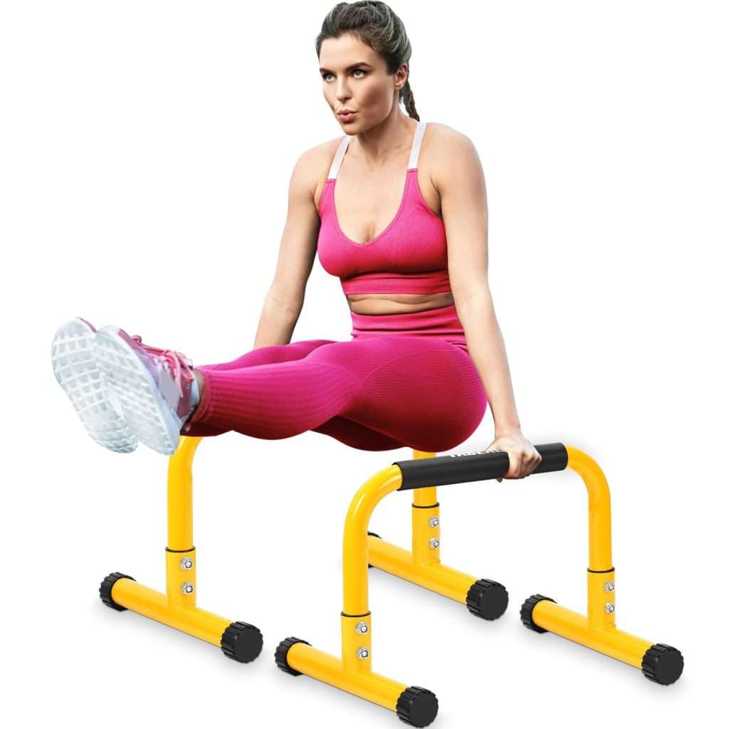 TABEKE 14” High Push Up Bar, Heavy Duty Steel Parallettes Bars with Non ...