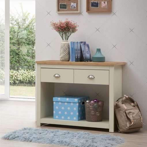 TAD TIMBER ART DESIGN UK Lisbon Console Hallway Side Table 2 Drawers ...