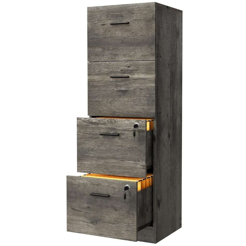 YITAHOME 4-Drawer Filing Cabinet with Lock, 131cm Deep Vertical File ...