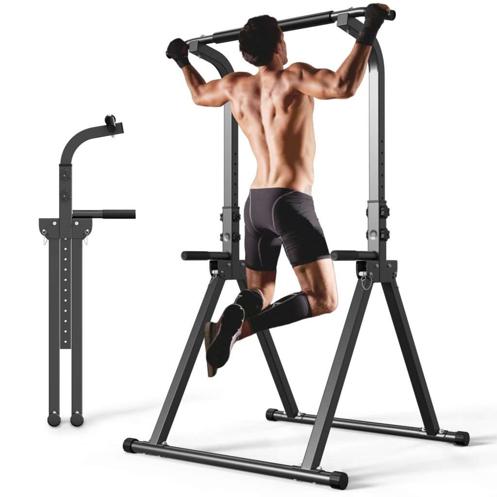 YYJO Foldable Pull Up Bar Free Standing Multi-function Power Tower Dip ...