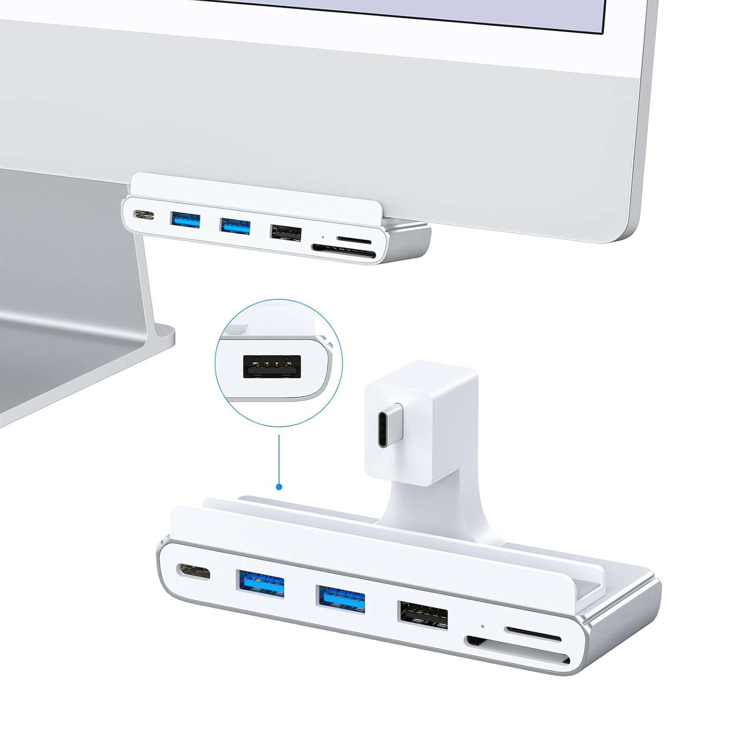 GEWOKLIY 7-IN-1 USB-C Hub for iMac 24 inch, USB 3.0 5Gbps, SD/TF Card ...