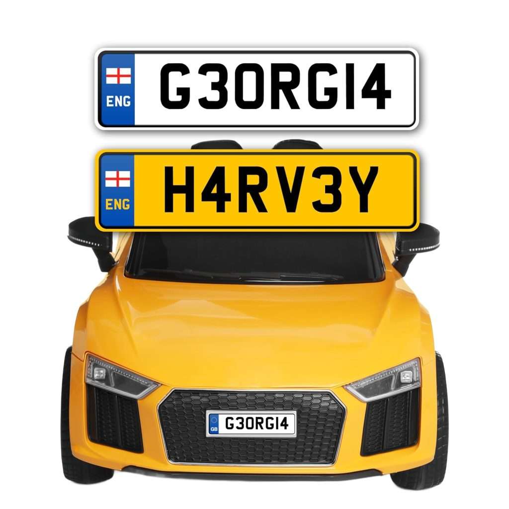 QuoteMyWall 2X Kids Toy Car Numberplate Stickers for Ride On ...