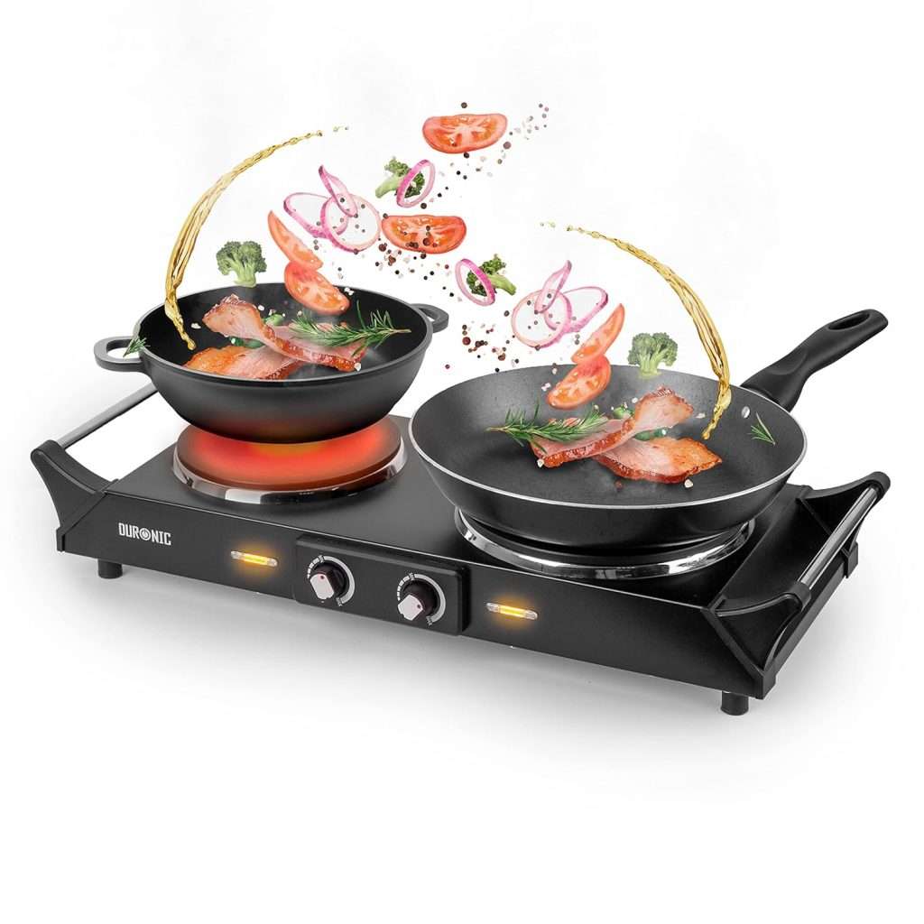 Duronic Hot Plate HP2 BK, Table Top Cooking, 2500W Black Steel Electric ...