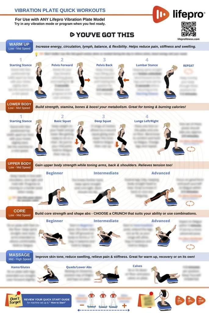 Lifepro Whole Body Vibration Plate Workout Poster – Comprehensive ...